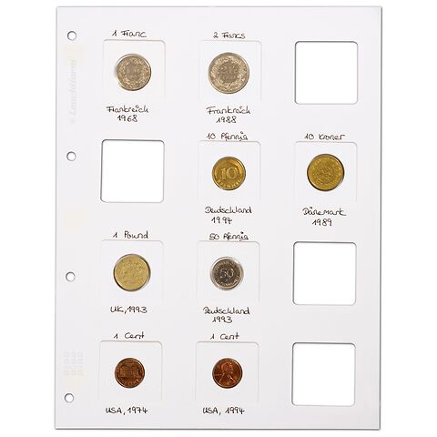 Coin sheets MATRIX for 12 2x2" holders, white at Lighthouse Canada