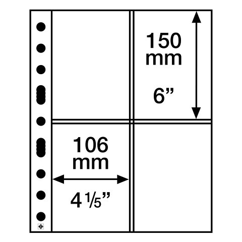 GRANDE EASY plastic sheets, 4 pockets for postcards (A6), PP, clear ...